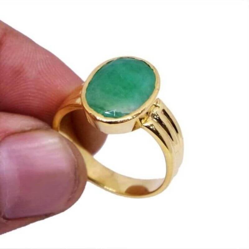 Natural Oval Cut Emerald ring | Panna ring