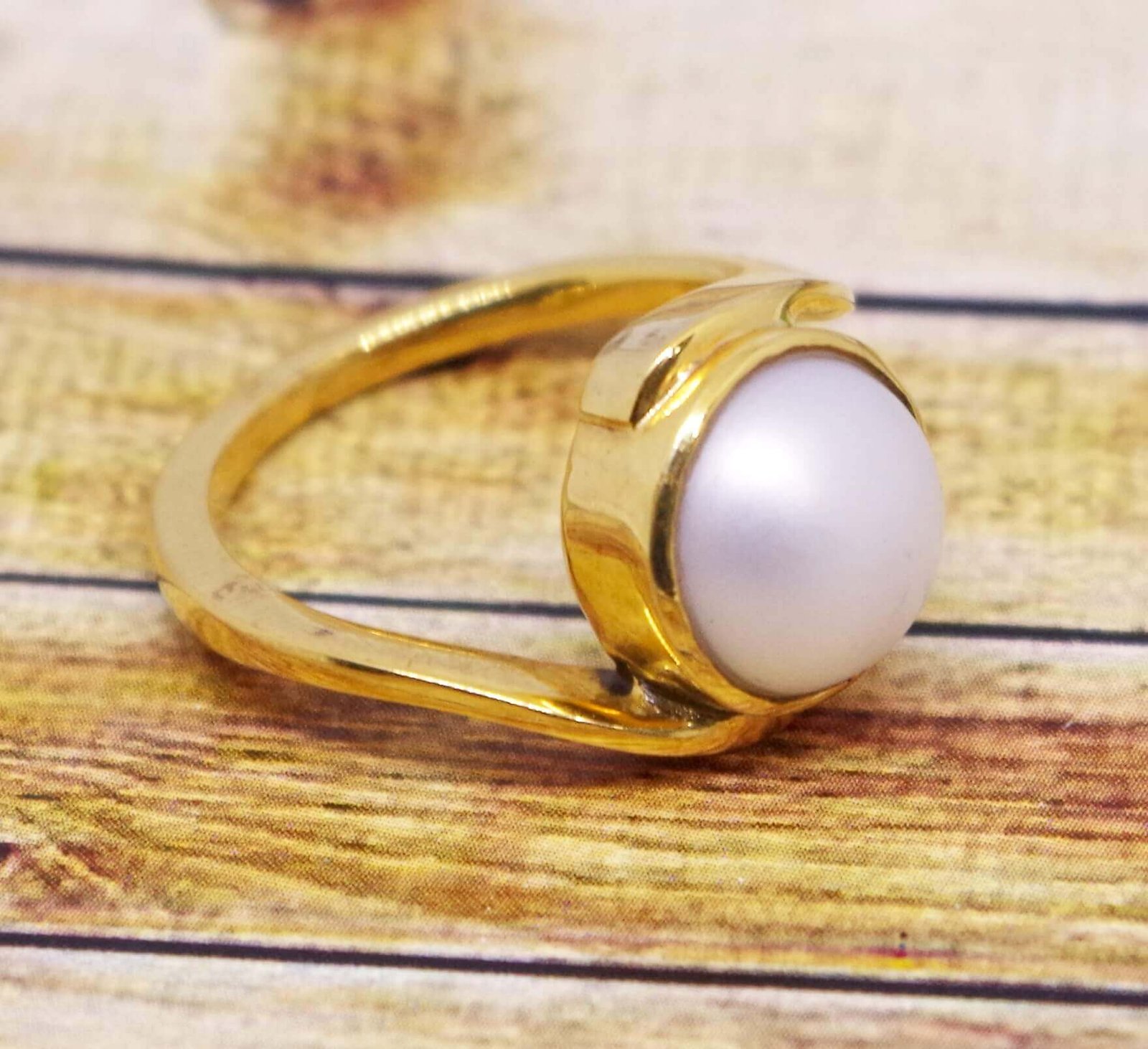 100% Natural Pearl Ring | Moti Ring At Affordable Price.