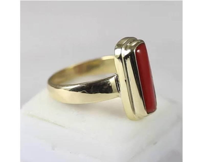 Natural Certified Coral(Moonga) Ring - Shraddhashreegems