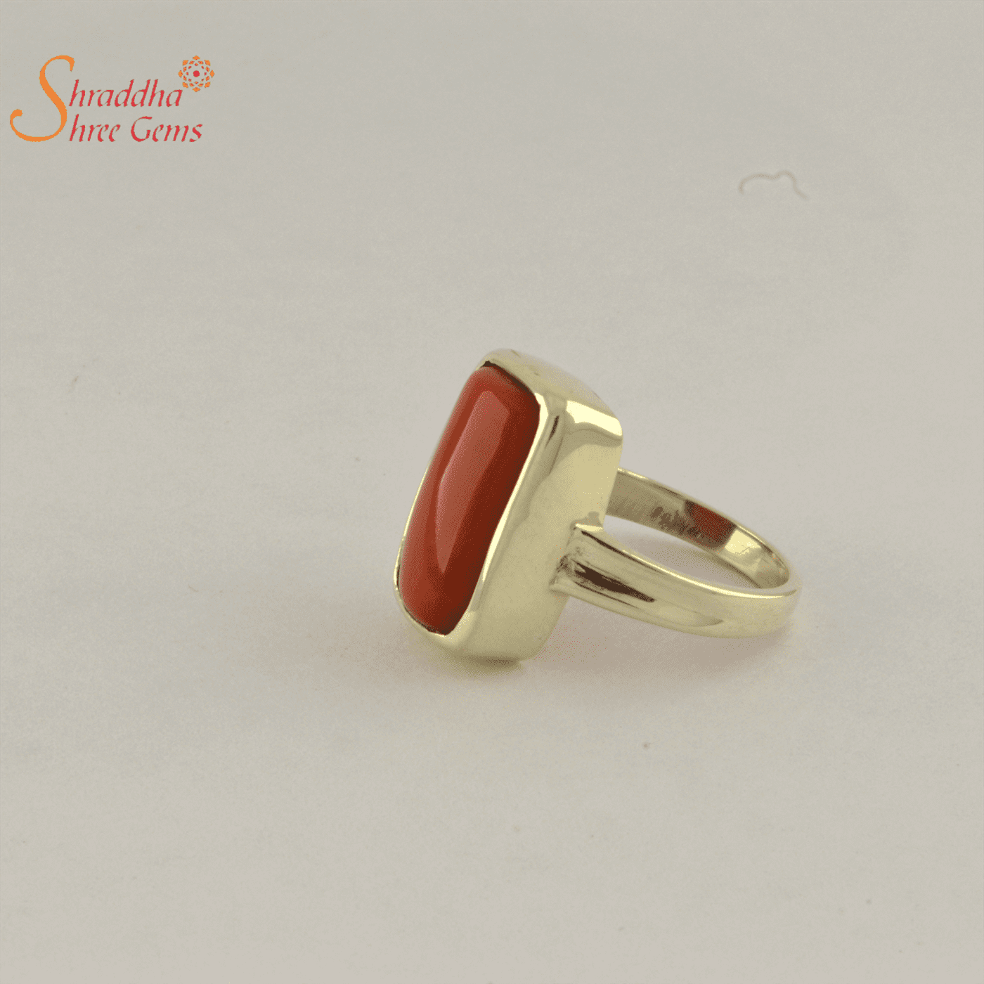 Laboratory Certified Coral/Munga Ring In Panchdhatu | Silver Munga Ring