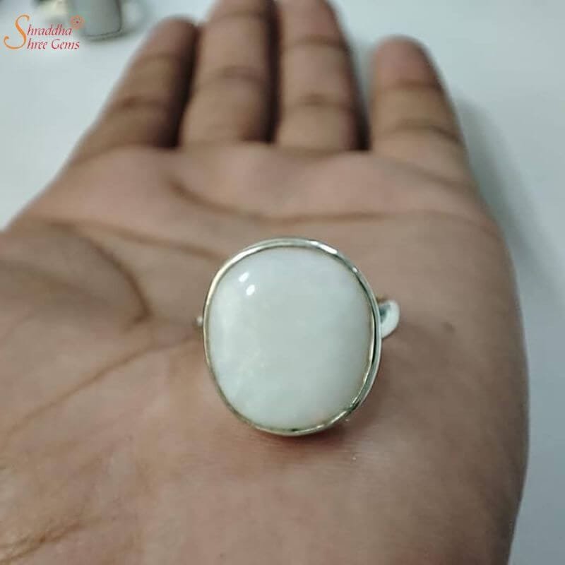 White Opal Stone Ring