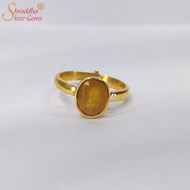 Natural and certified yellow sapphire ring | Pukhraj Ring