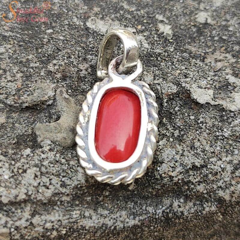 Natural Coral (Munga) Gemstone Pendant - Shraddha Shree Gems | Natural ...