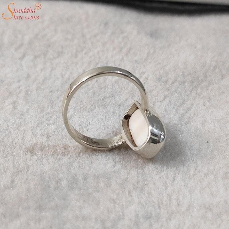 Adjustable Coral Gemstone Ring, Moonga Ring