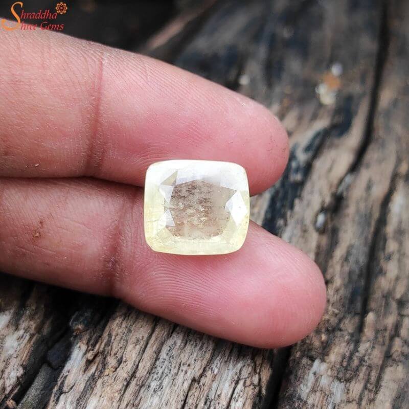 5.02 Carat Certified Ceylon Yellow Sapphire Gemstone, Loose Pukhraj ...