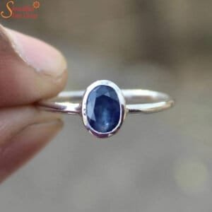 Natural Blue Sapphire Men Ring, Neelam Stone Ring - Shraddha Shree Gems