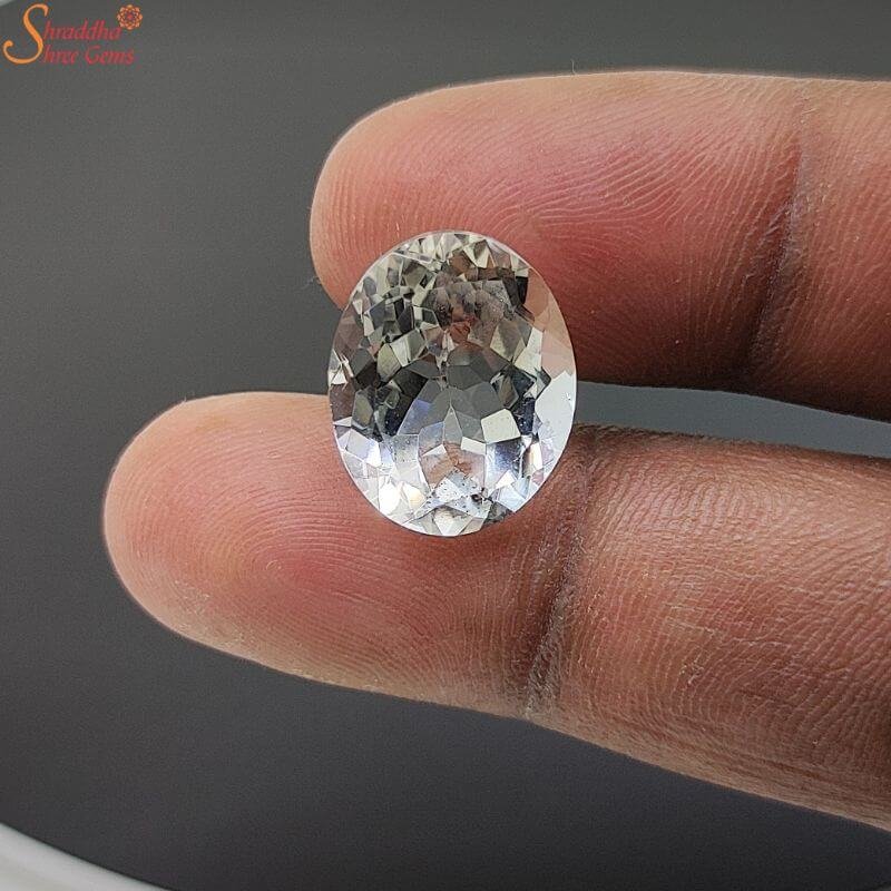 12.52 Carat Natural White Topaz Gemstone - Shraddha Shree Gems
