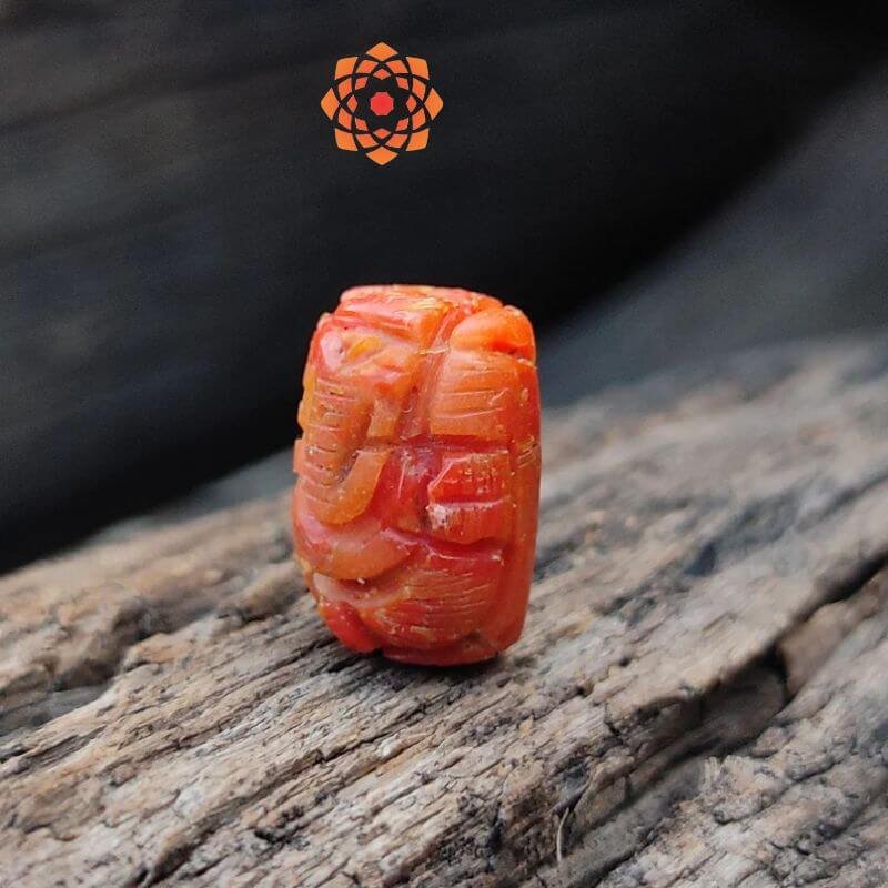 Natural Handmade Coral Ganesh-16.71ct - Shraddha Shree Gems
